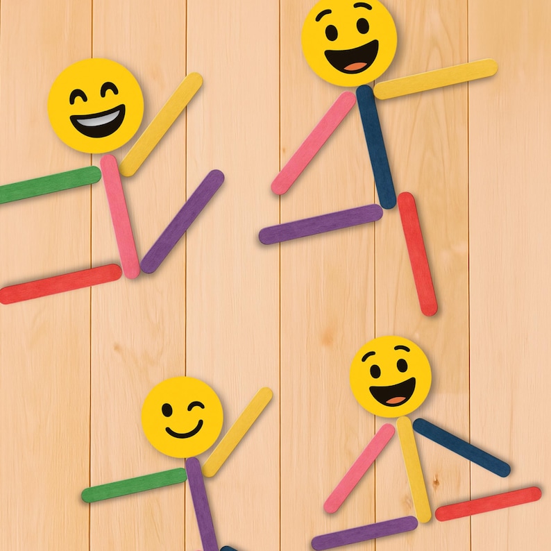 Popsicle Stick Stickman Activity Cards, Learning Games, Homeschool ...
