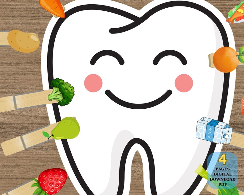 Dental Health Game Printable PDF, Preschool Toddler Tooth Activity ...