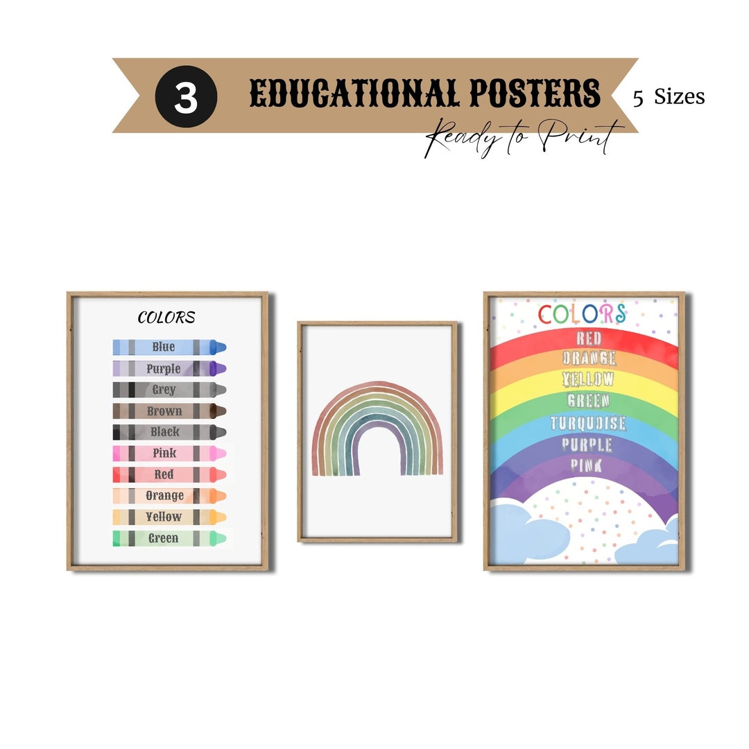 Colors Educational Poster, School Poster, Learn Rainbow Colors ...
