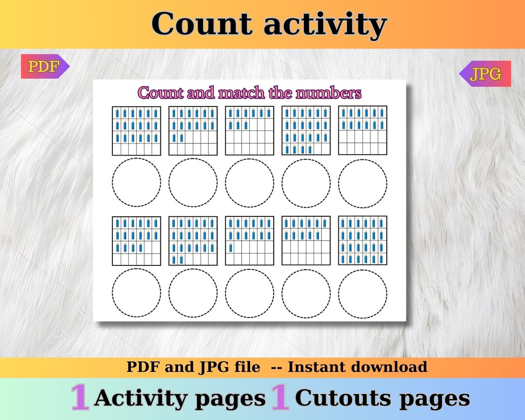 Counting and Matc Numbers Printables, Counting Pages, Kindergarten ...