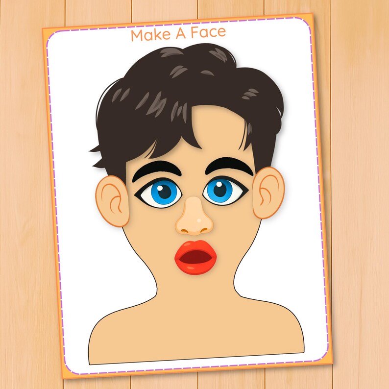 Face Creation Activity for Kids, Printable Facial Features Craft Game ...
