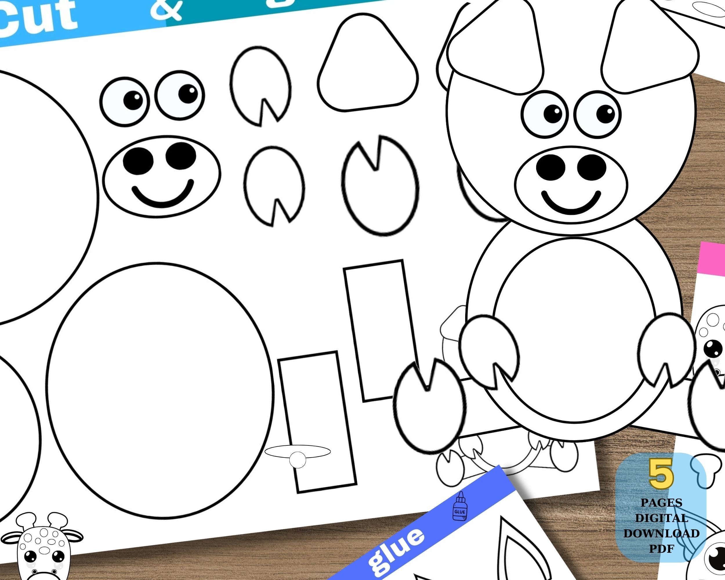 Cutting Scissors With Animals for Preschool and Kindergarten Printable ...