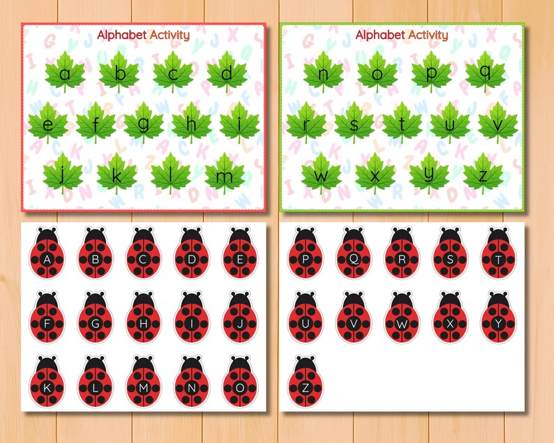 Ladybug Alphabet Matching Activity, Uppercase Lowercase Game, Preschool ...