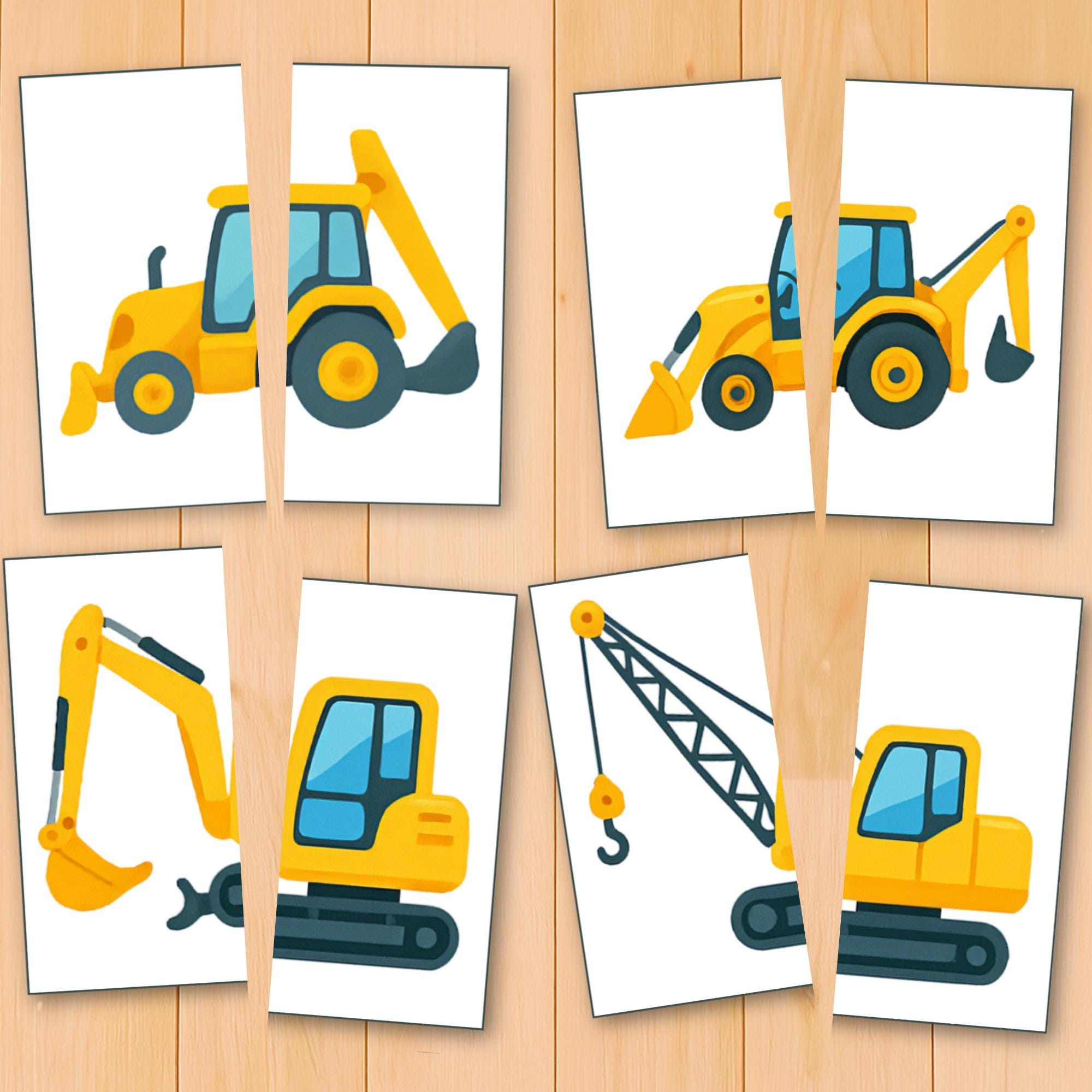 Vehicle Matching Puzzle, Printable Montessori, Truck Activity, Learn ...