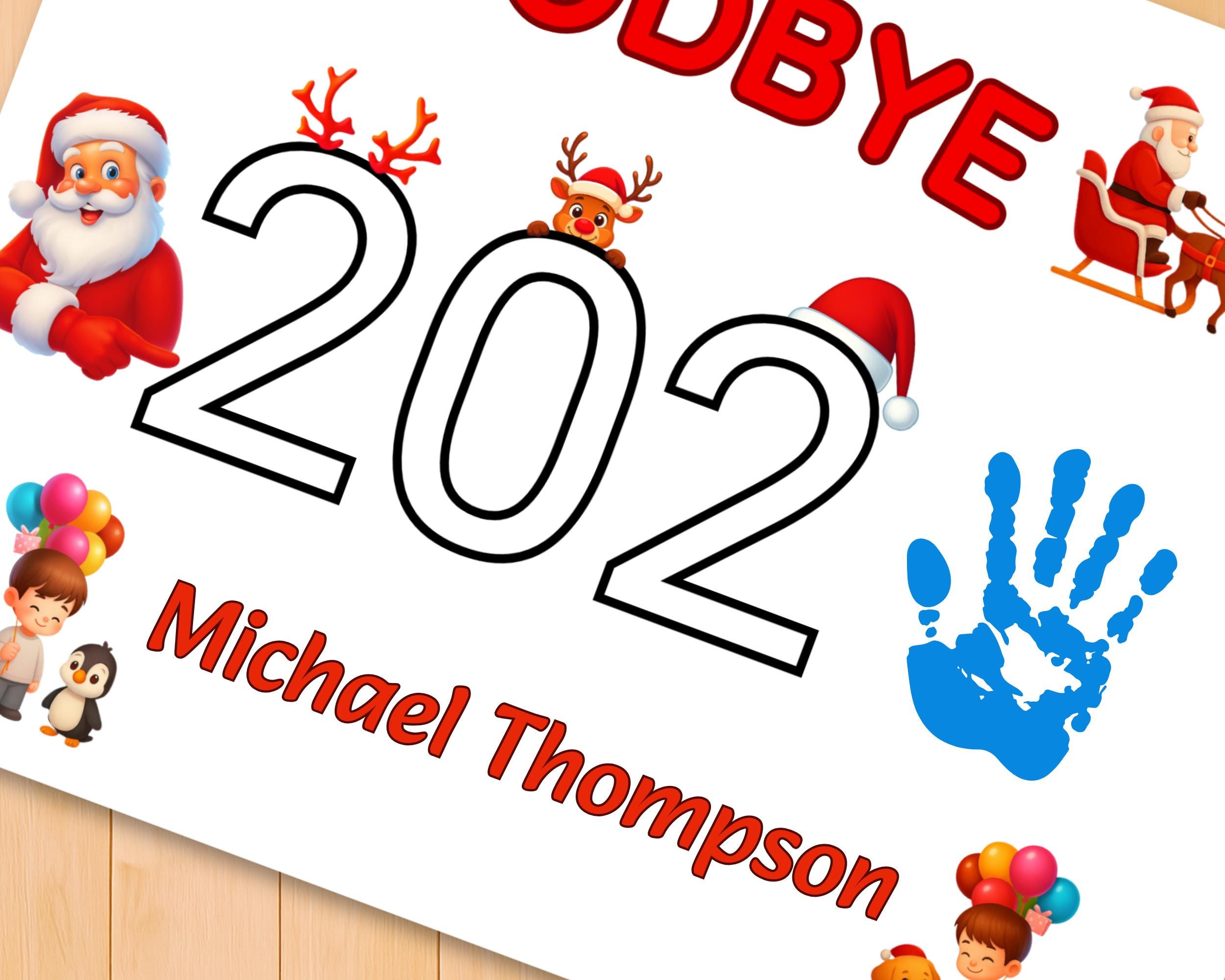Editable Name and Handprint Keepsake Goodbye 2025, New Year Activities ...
