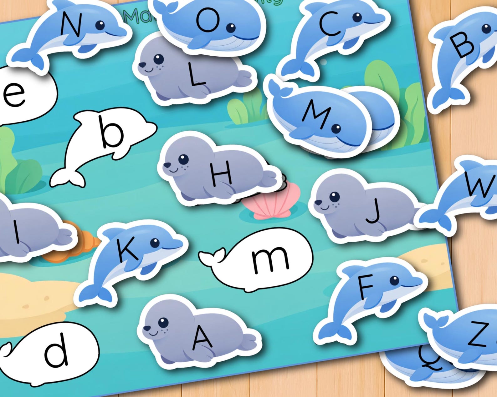 Ocean Alphabet Matching Activity, Uppercase Lowercase Match, Preschool ...