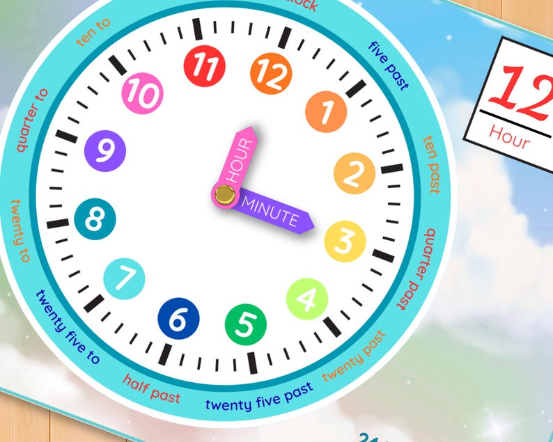 Telling Time Clock Activity, Learn Oclock, Educational Resource, Circle ...