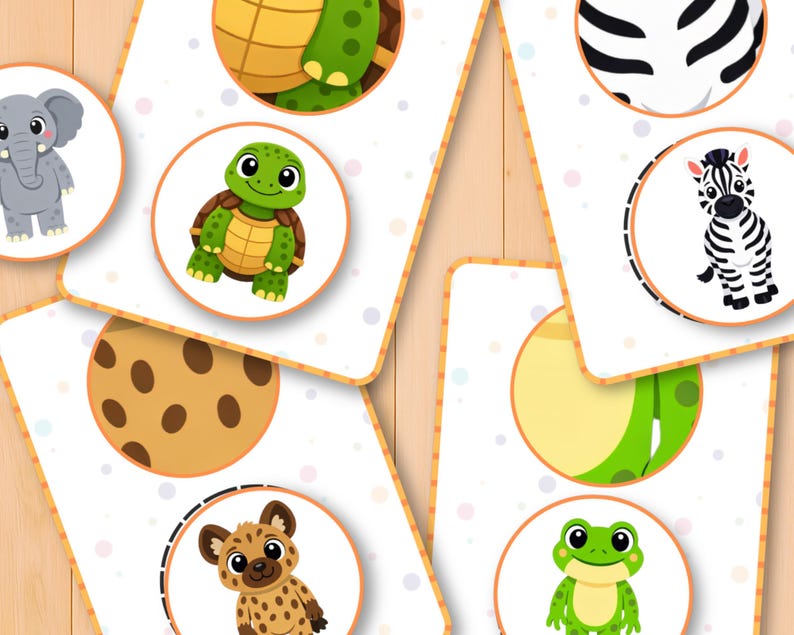 Close up Visual Matching Activity, Preschool, Animal Learning Cards for ...