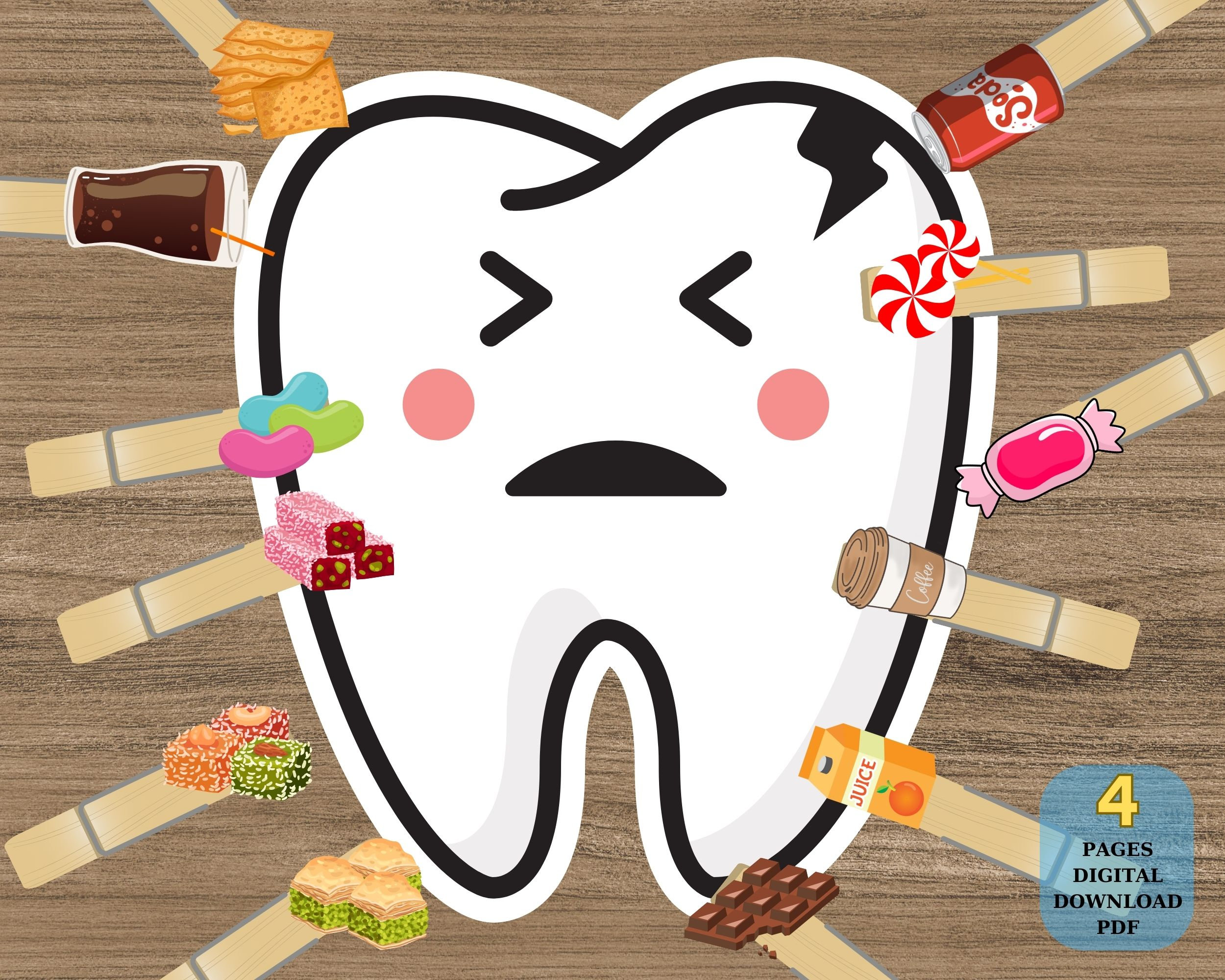 Dental Health Game, Tooth Activity for Preschool and Toddlers ...