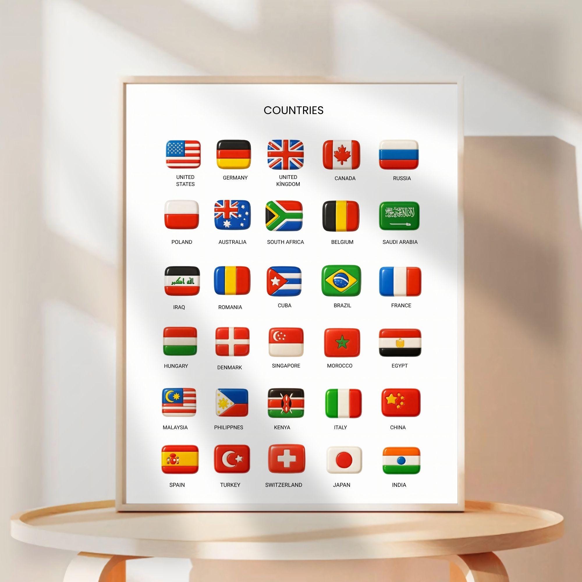 Gas Burner Paella Flags Of The World Poster - Educational Country Flags ...