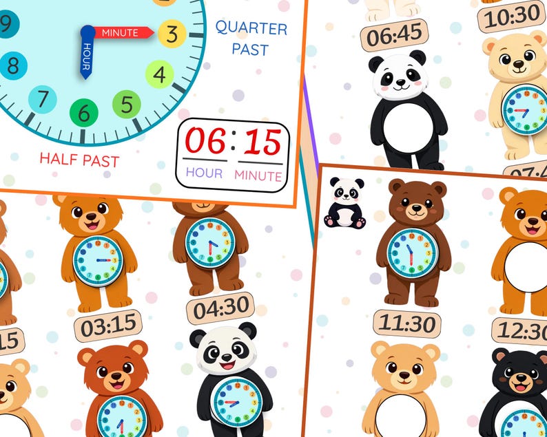 Clock Matching Actıvıty, Times Practice, Telling the Time Game ...