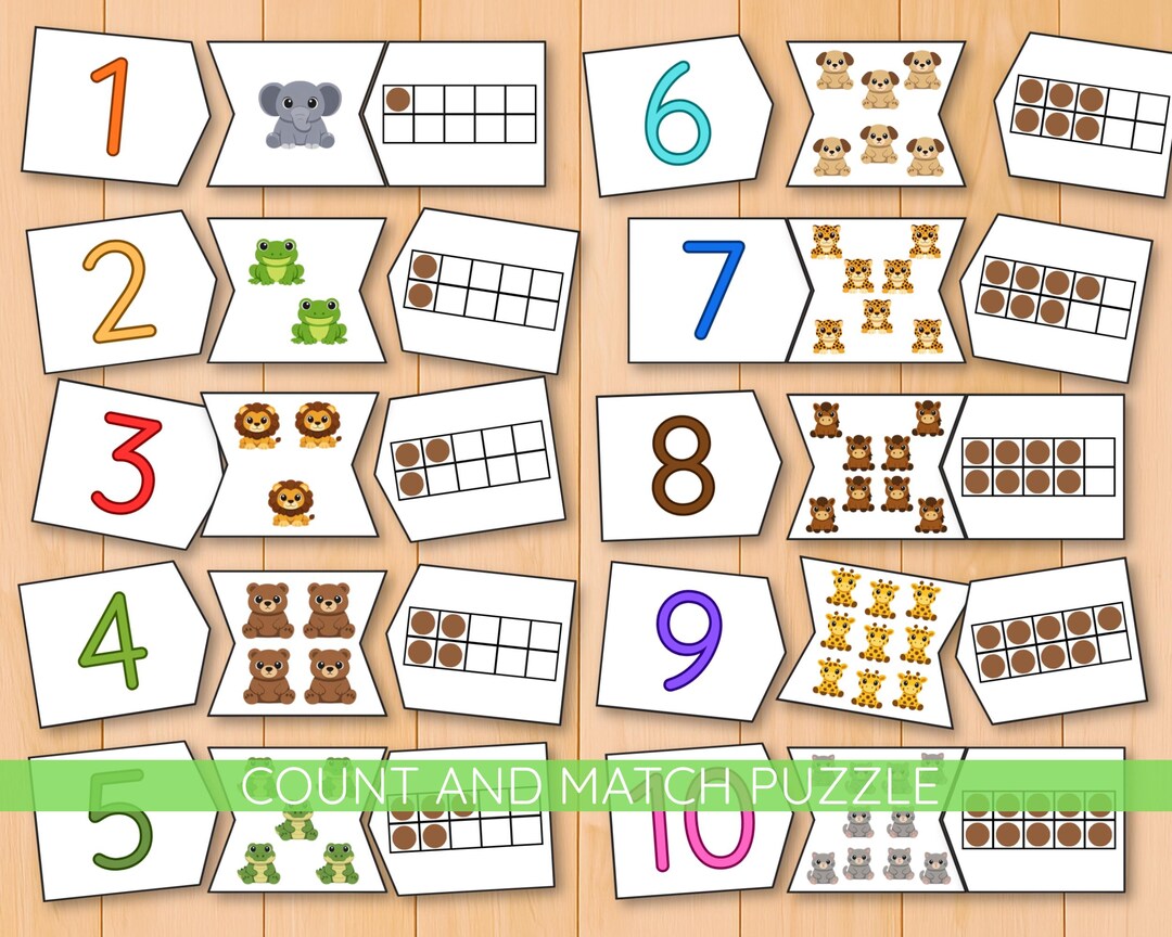 Counting Puzzle Activity 1 10, Number Matching for Preschool and ...