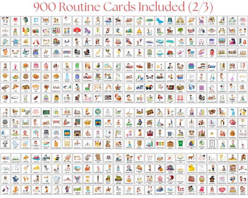 Daily Routine Cards Visual Schedule Toddler Routine Chart for Kids ...
