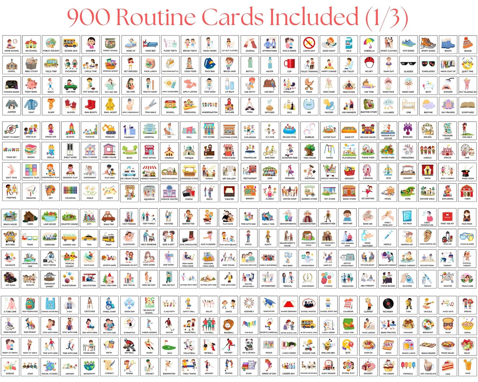 Daily Routine Cards Visual Schedule Toddler Routine Chart for Kids ...