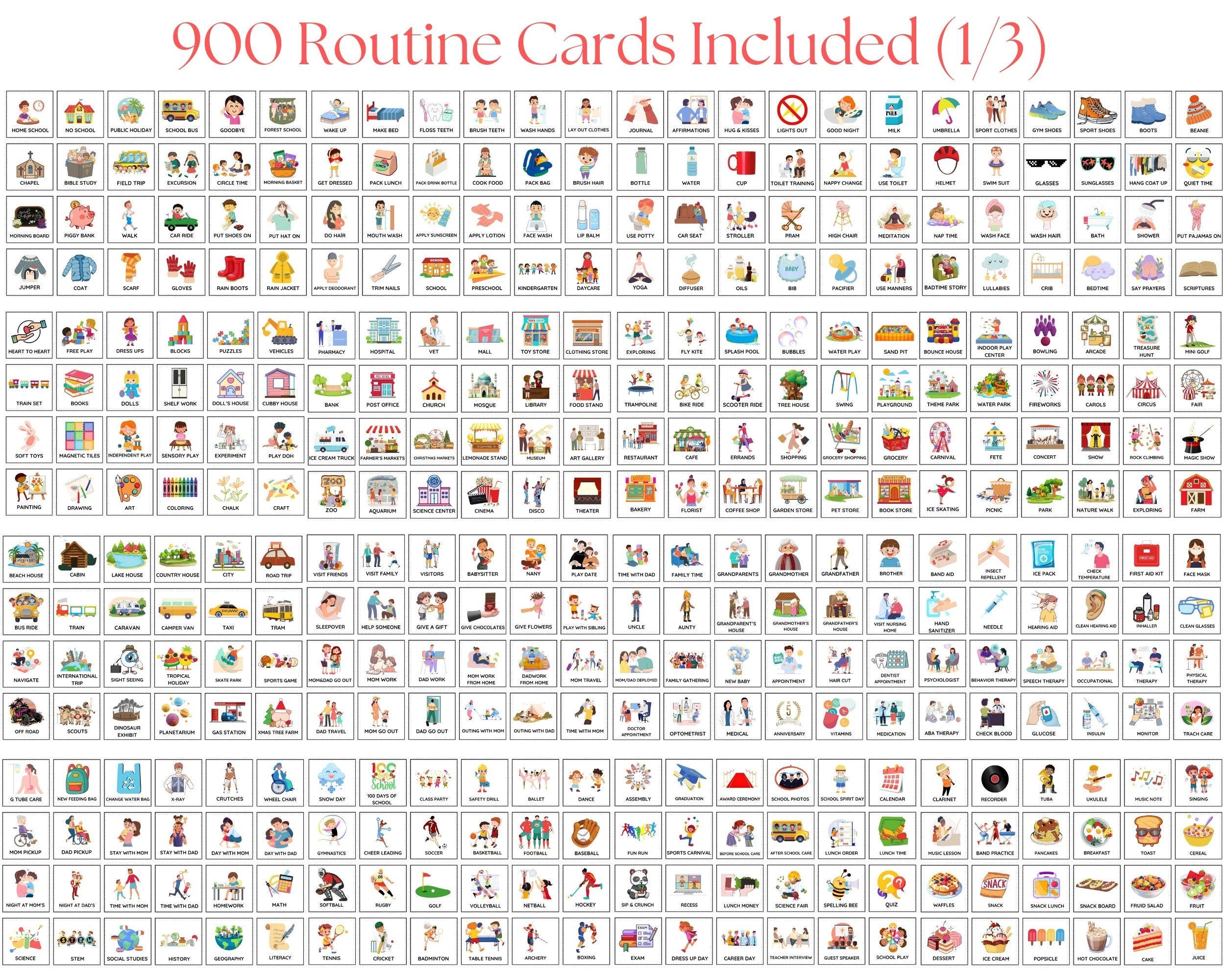 Daily Routine Cards Visual Schedule Toddler Routine Chart for Kids ...