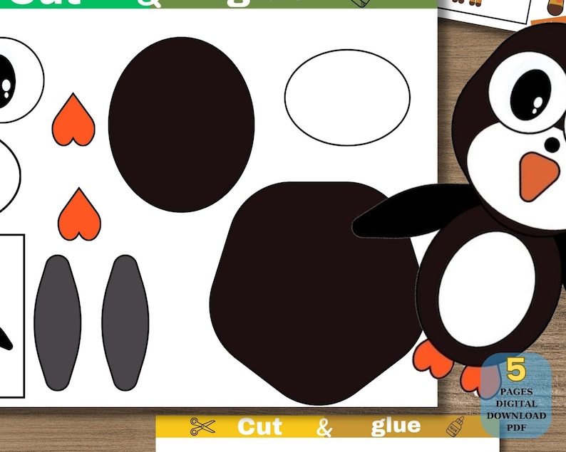 Printable Cut and Paste Animal Craft, Paper Animal, Create Your Own ...