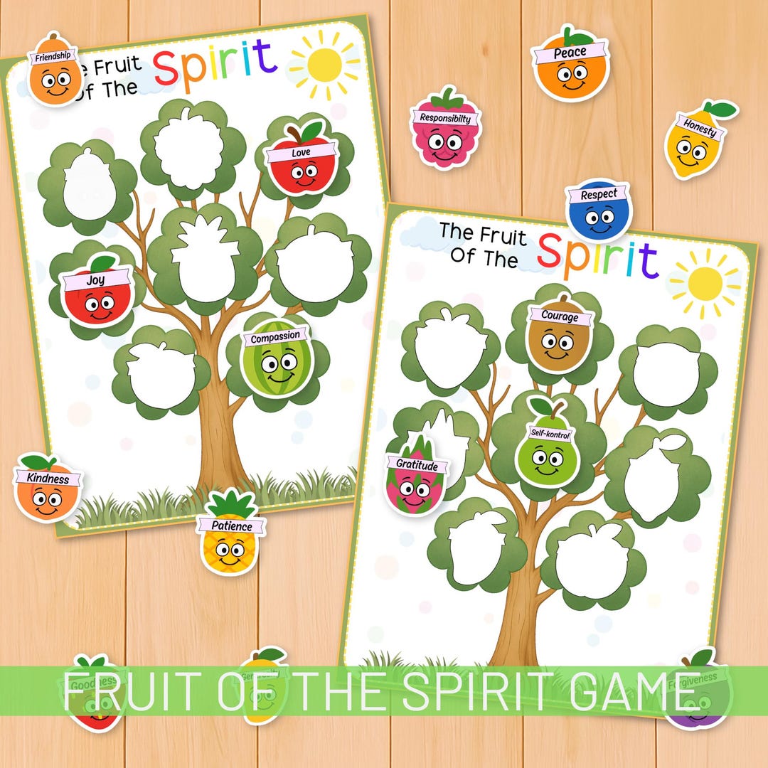 Fruit of the Spirit Matching, Back to School Preparation, Bible Verse ...