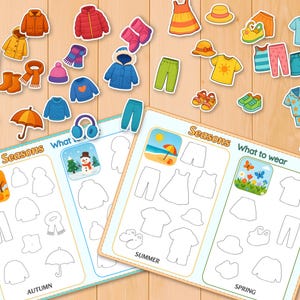 Seasons Clothing Match Activity, Wear Sorting Game, Busy Book Page ...