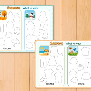 Seasons Clothing Match Activity, Wear Sorting Game, Busy Book Page ...