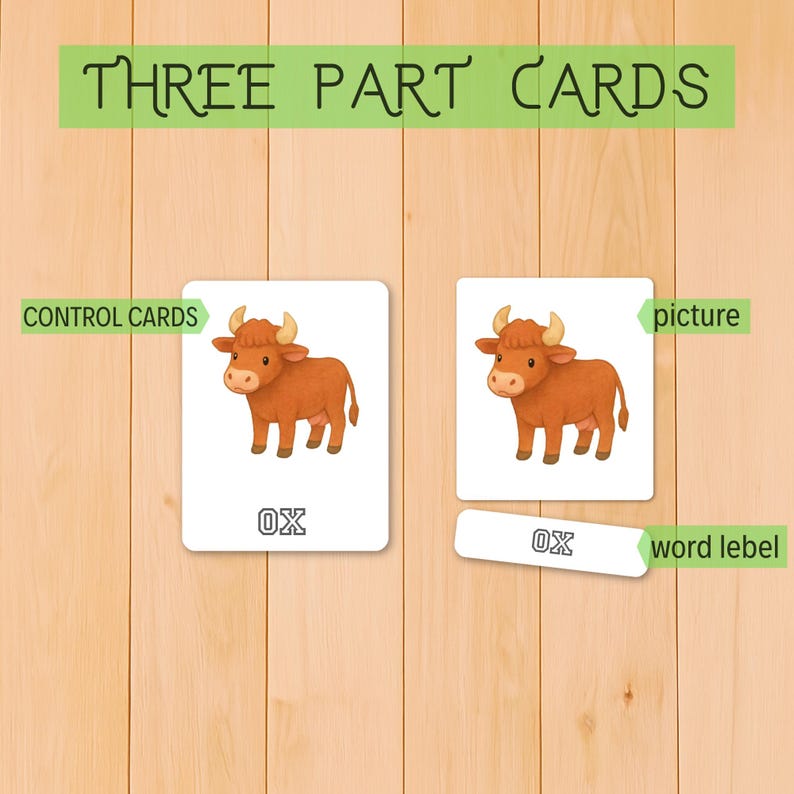 Farm Animals Flashcard, 16 Printable Vocabulary Cards for Toddlers ...