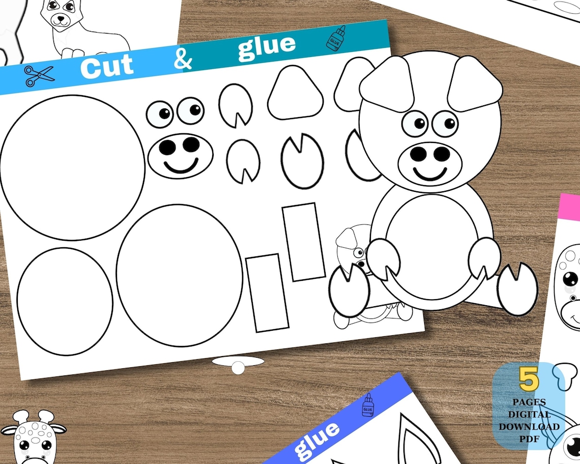 Cutting Scissors With Animals for Preschool and Kindergarten Printable ...