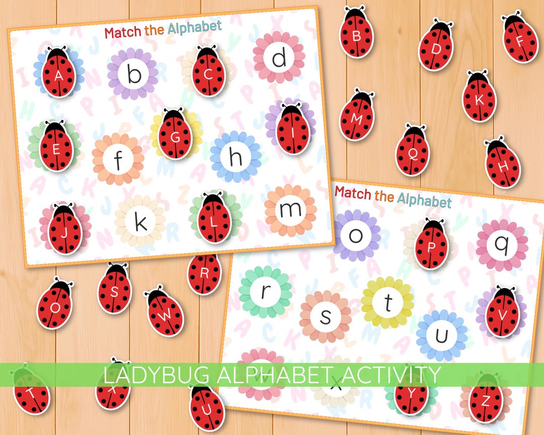 Ladybug and Flower Alphabet Game, Uppercase Lowercase Match, Preschool ...