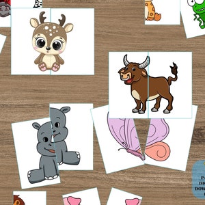 Printable Matching Animals Worksheet Busy Book, Toddler Busy Book ...