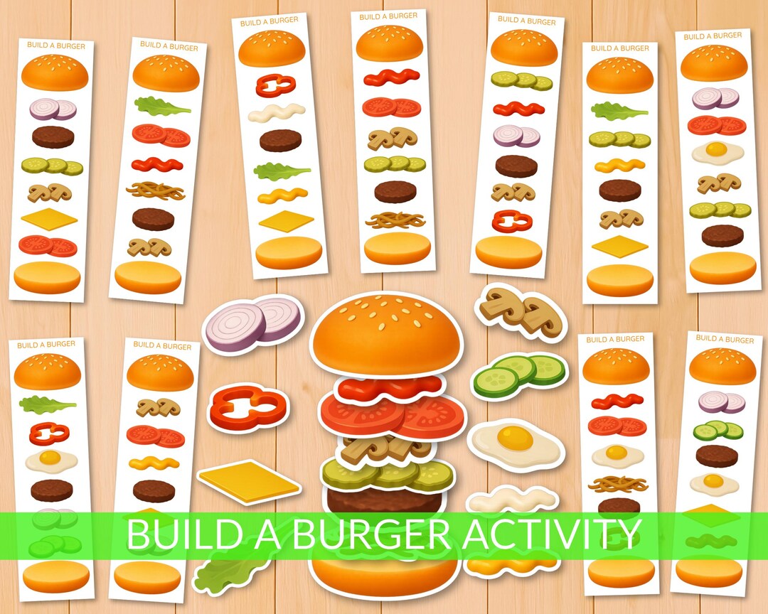 Burger Pattern Game, Sequencing Activity, Build Burgers, Preschool ...