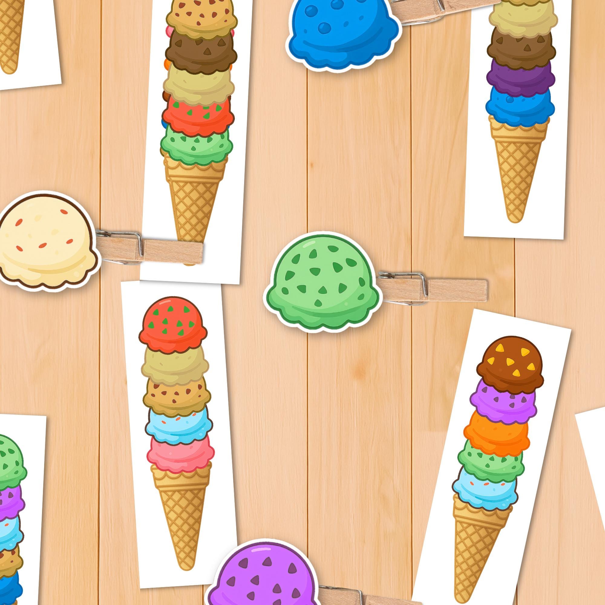 Ice Cream Build Activity, Printable Sequencing Activity, Fine Motor ...