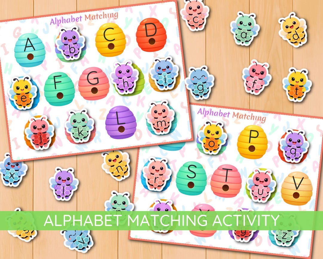 Bee Alphabet Matching Activity, Uppercase Lowercase Game, Preschool ...