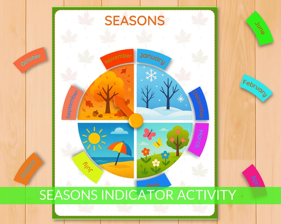 Season and Months Wheel Activity, Sheet Perpetual Calendar, Preschool ...