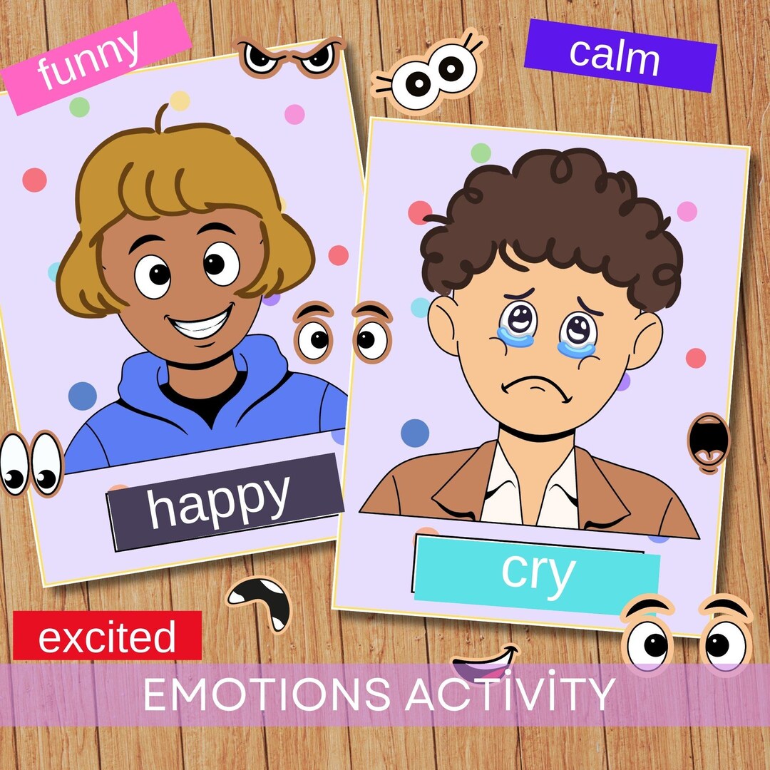 Emotion Activity for Kids Girls and Boys Version Printable Toddler Book ...