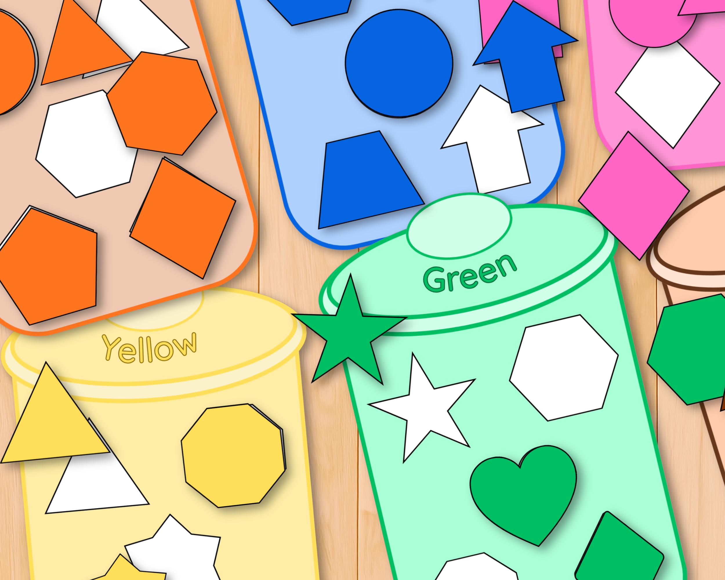 Color Shape Match Activity, Educational Resource, for Preschool and ...