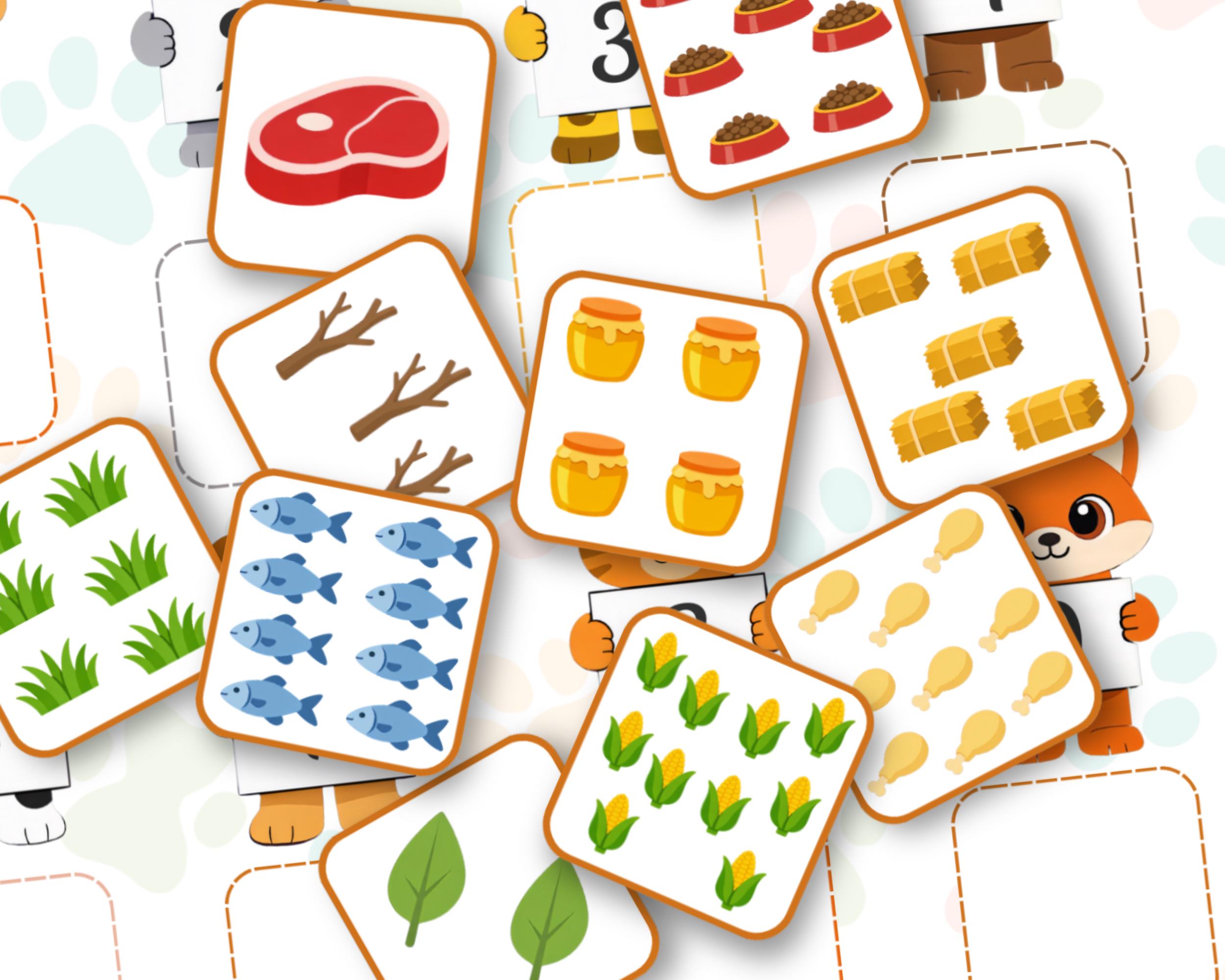 Counting Activity 1 10, Animal Number Matching Game, Preschool Learning ...