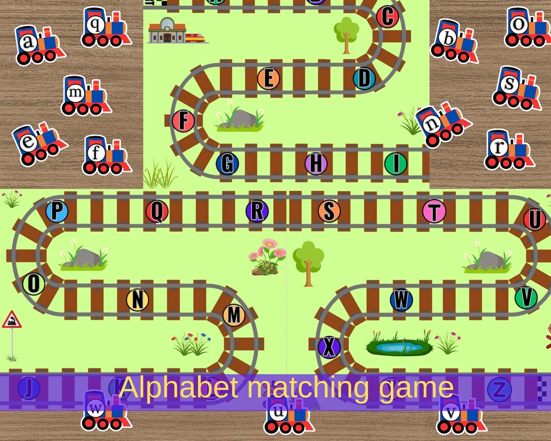 Trains Alphabet Matching Activity ABC Busy Book Pages Toddler Learning ...