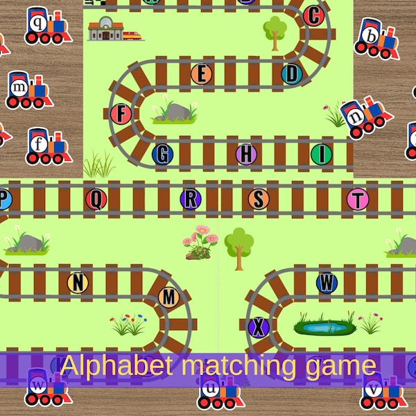 Trains Alphabet Matching Activity ABC Busy Book Pages Toddler Learning ...