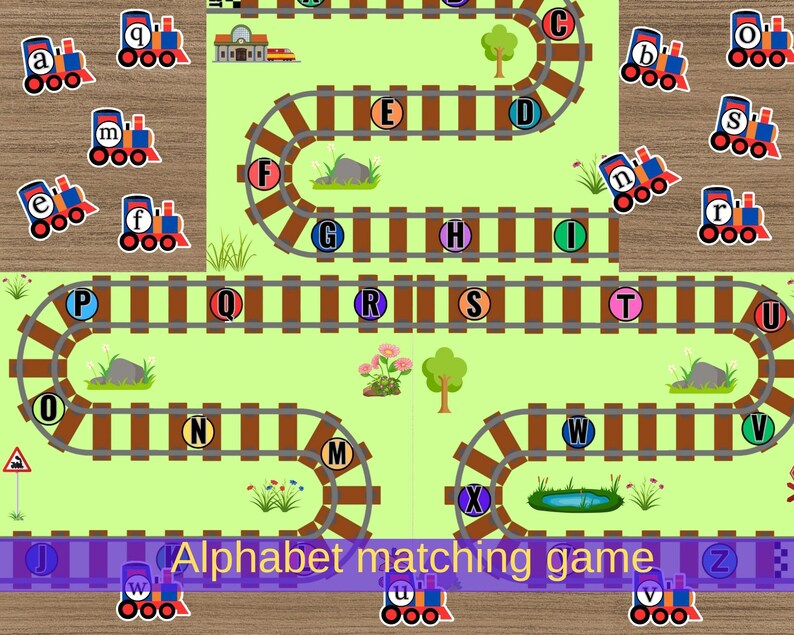 Trains Alphabet Matching Activity ABC Busy Book Pages Toddler Learning ...