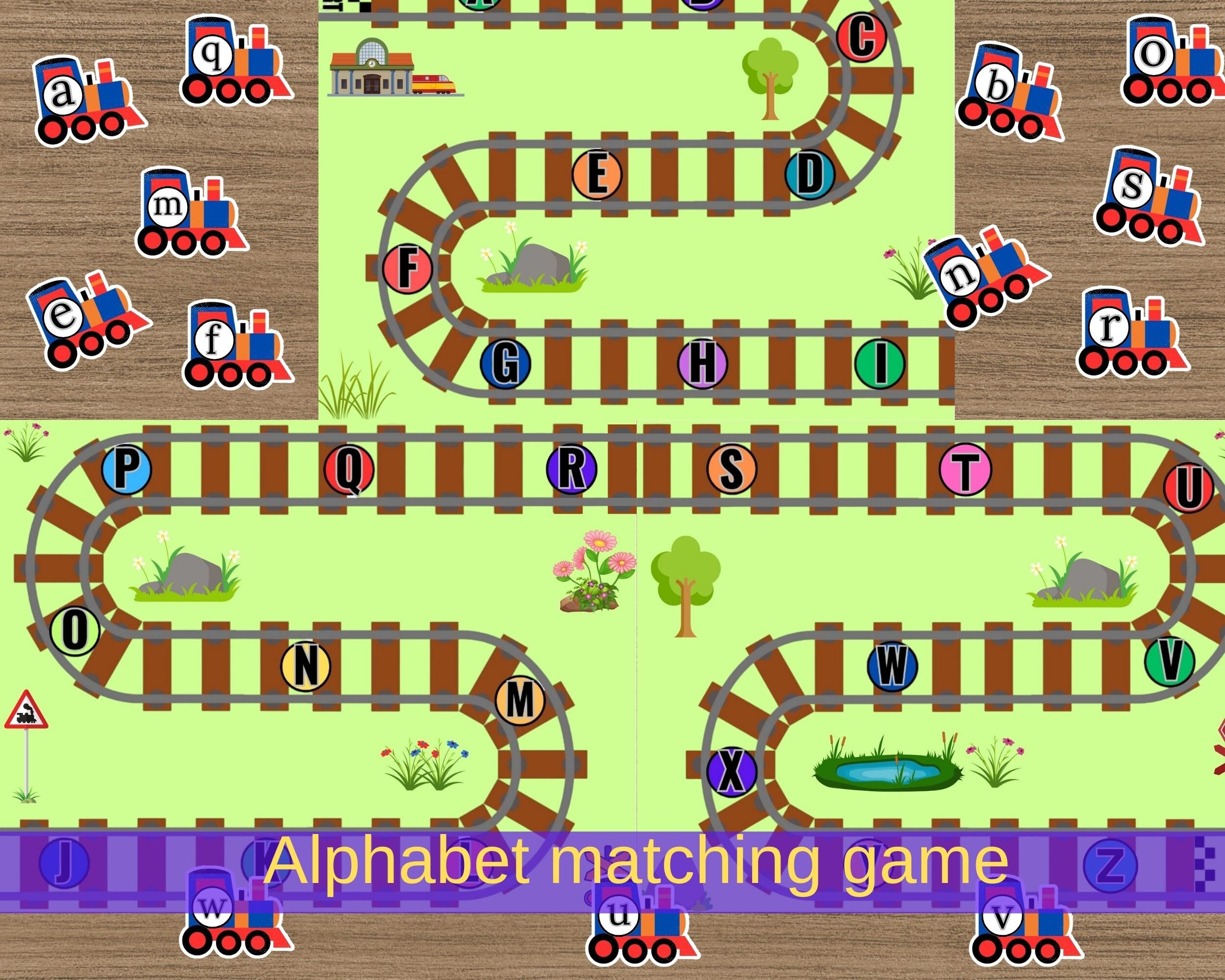 Trains Alphabet Matching Activity ABC Busy Book Pages Toddler Learning ...