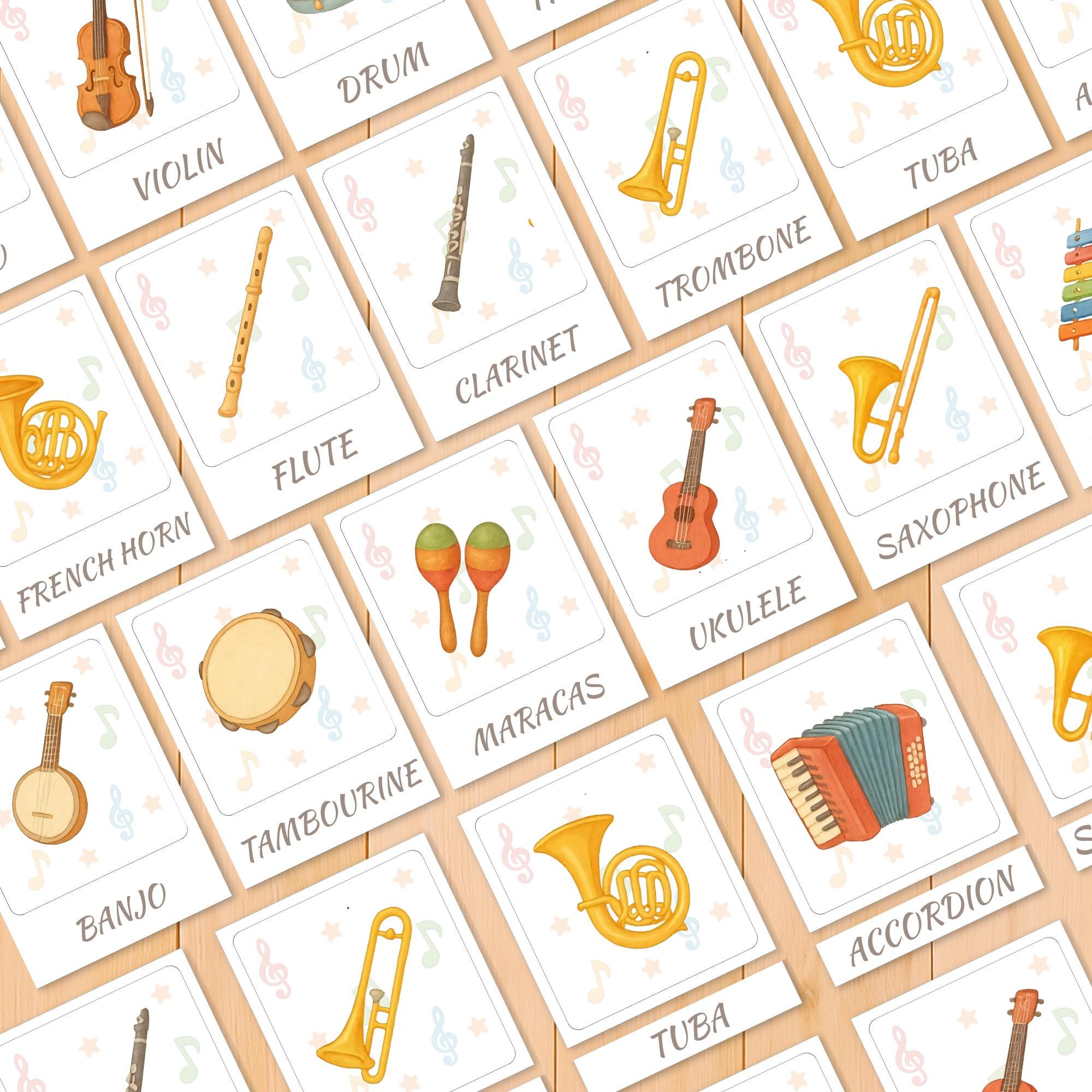 Musical Instrument Flashcards – Montessori Printable, Music Vocabulary ...