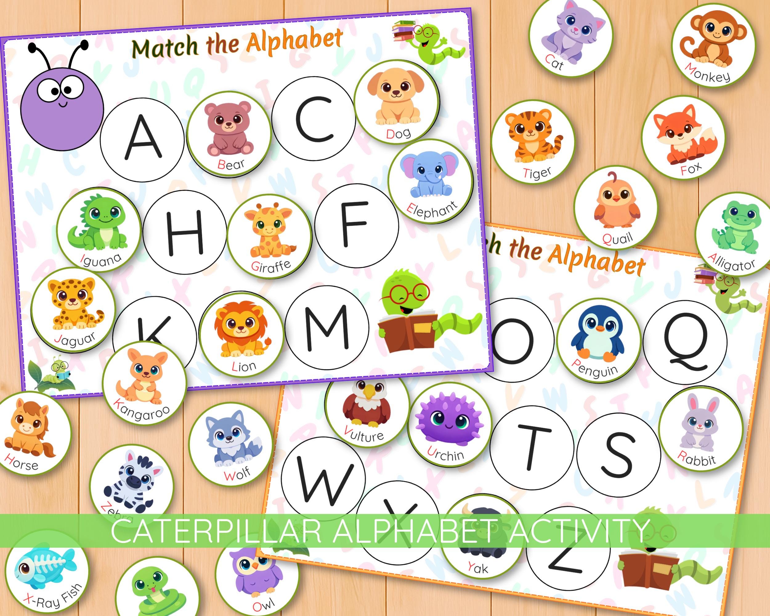Ctaerpillar Alphabet Beginning Sound Match, Caterpillars Letters ...
