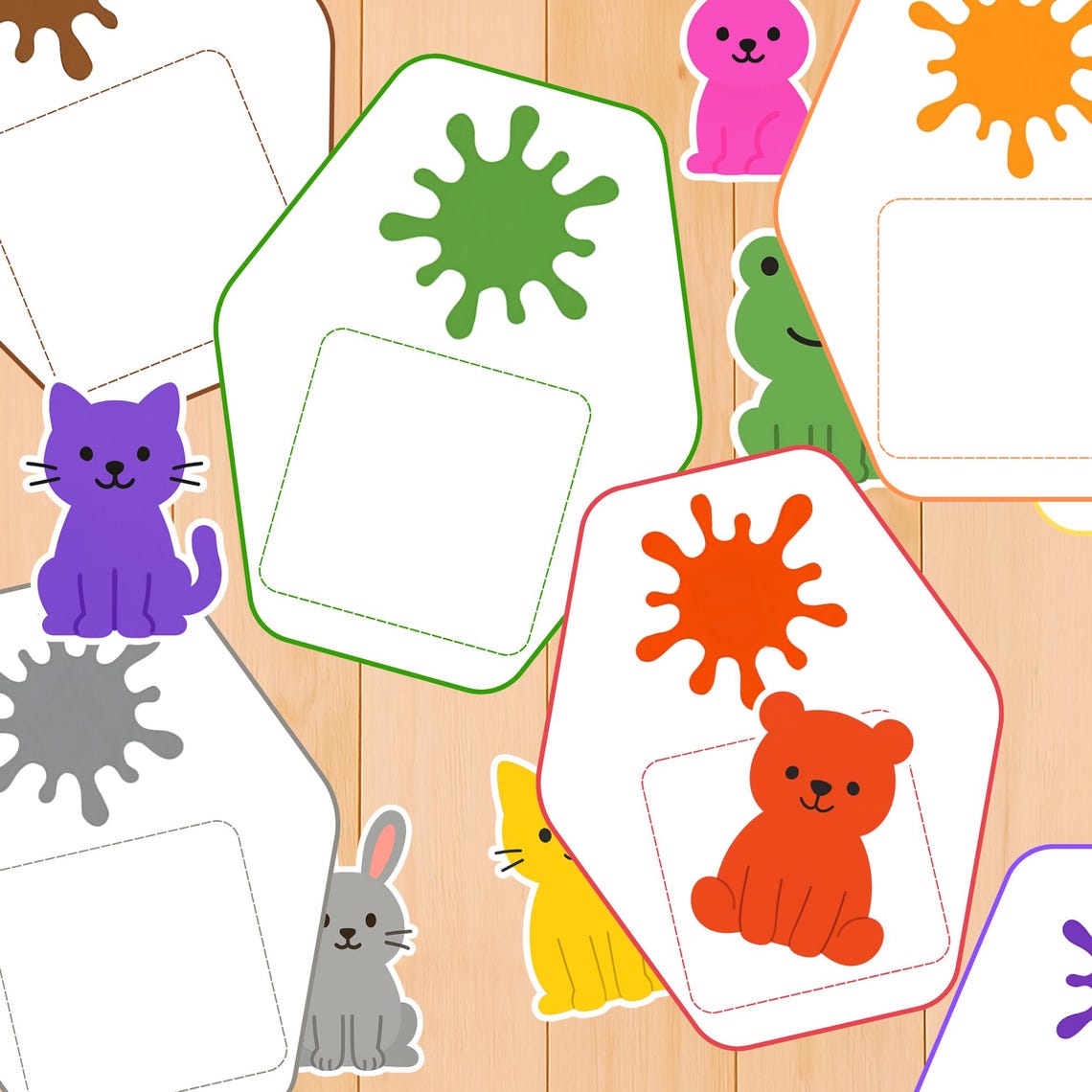 Color and Animal Matching Game, Fine Motor Skills, Educational Activity ...