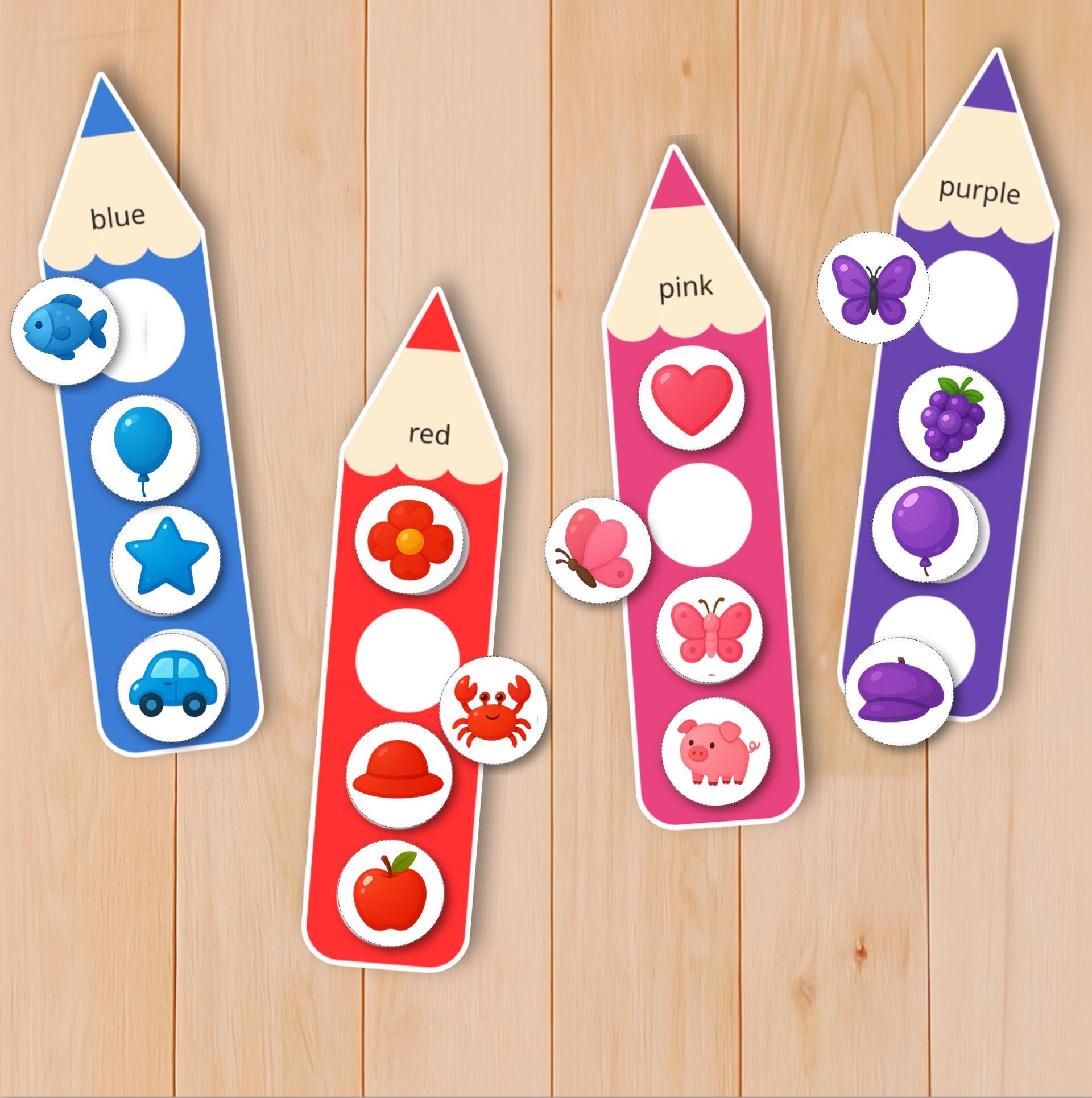 Color Sorting Activity With Pencil Templates. Preschool Cirruculum ...