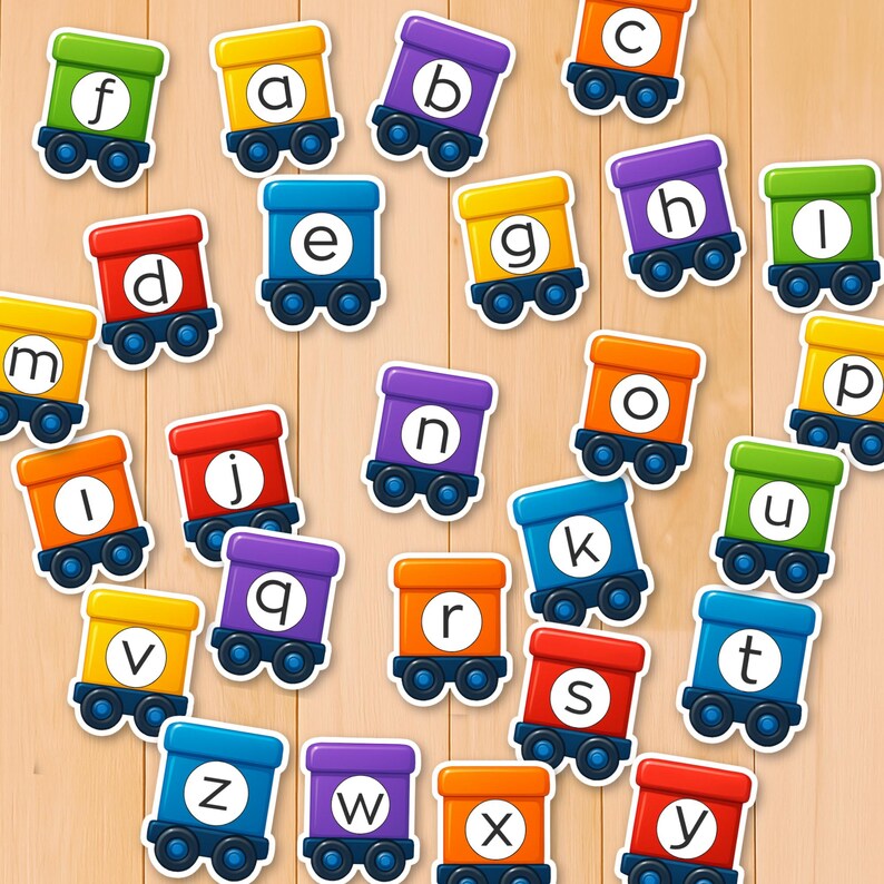 Train Alphabet Matching Activity for Kids, Uppercase and Lowercase ...