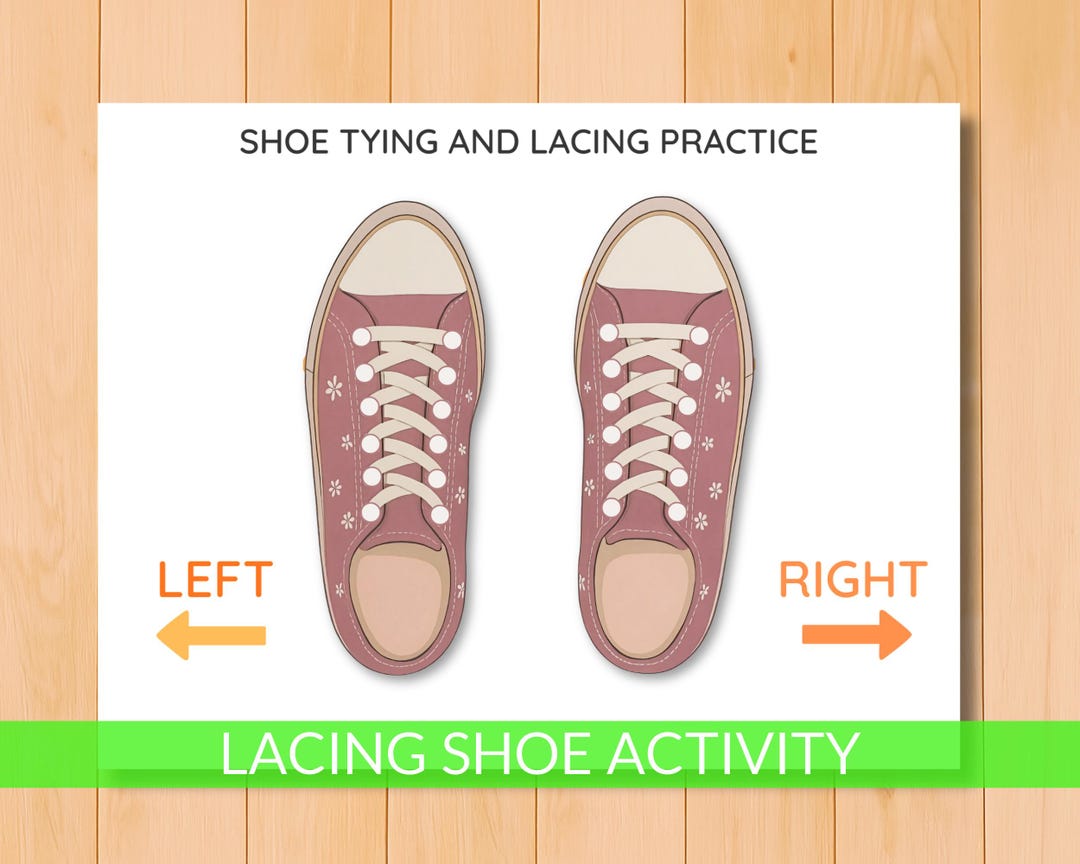 Shoe Lacing Cards and Footprint Match, Fine Motor Skills, Educational ...