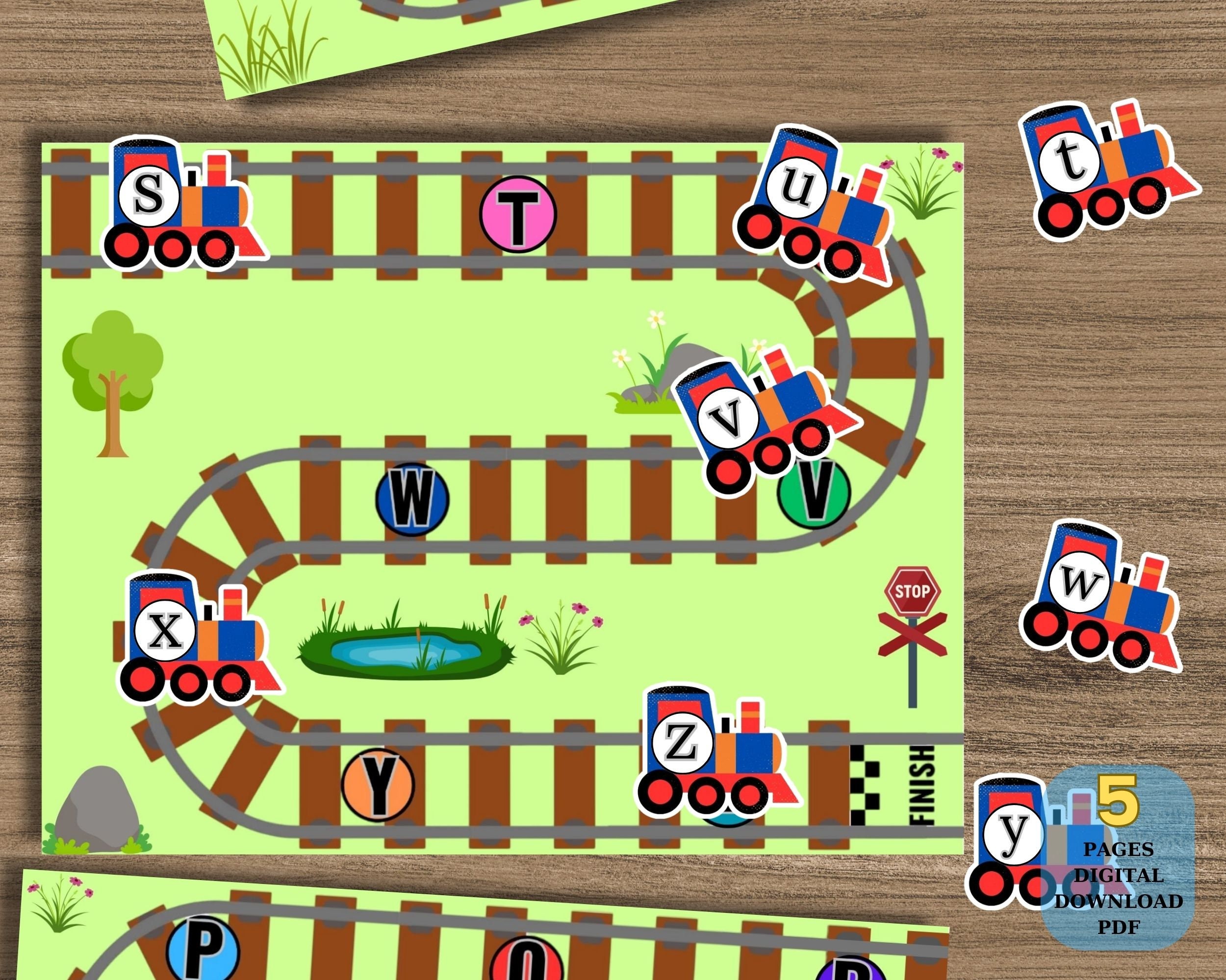 Trains Alphabet Matching Activity ABC Busy Book Pages Toddler Learning ...
