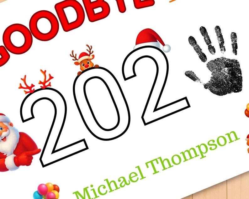Editable Name and Handprint Keepsake Goodbye 2025, New Year Activities ...