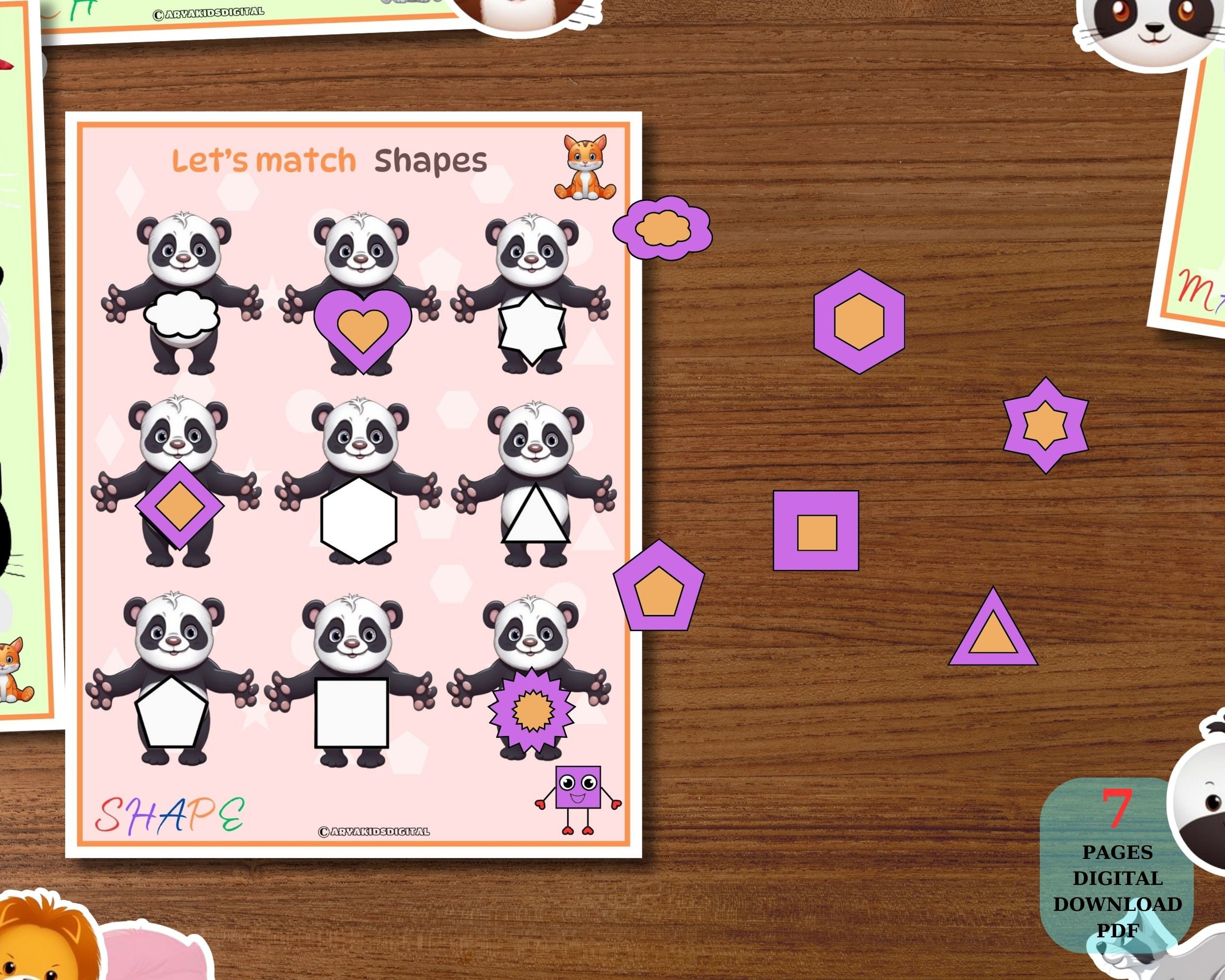 Printable Match Animals and Shadows for Preschool Busy Book, Match ...