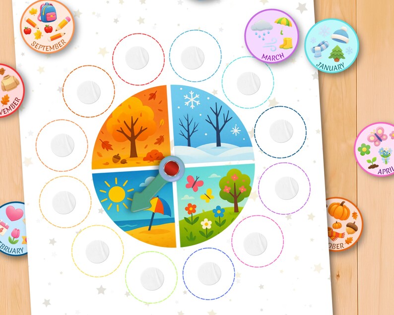 Seasons and Months Wheel Activity, Sheet Perpetual Calendar, Season ...