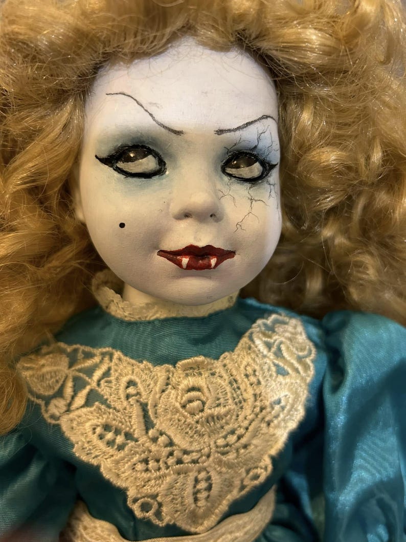 OOAK Custom Spooky Creepy Cute Horror Porcelain Doll 16" Art Doll ...