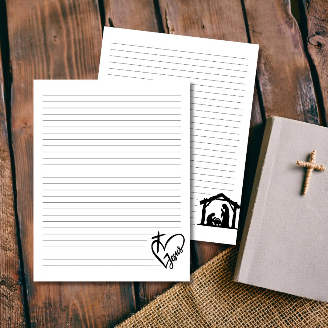 Printable Baby Jesus Writing Paper Set,christian Prayer Journal Sheet ...